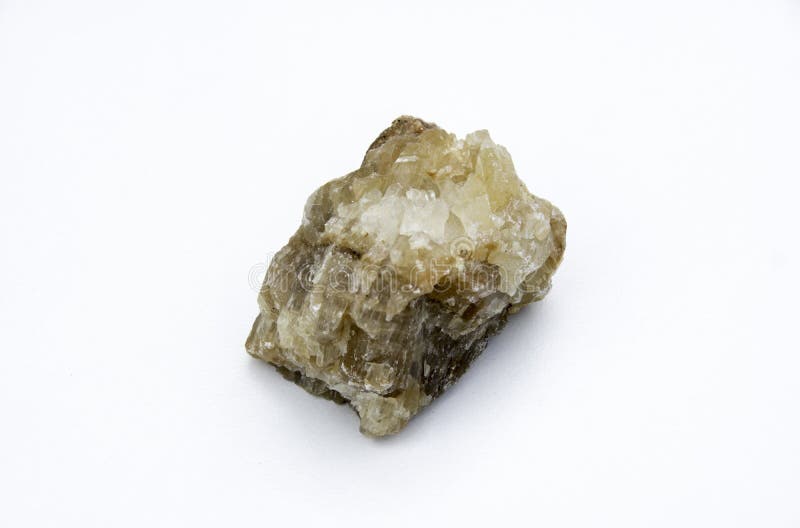 Calcite Over White Background Stock Image - Image of education, rock ...