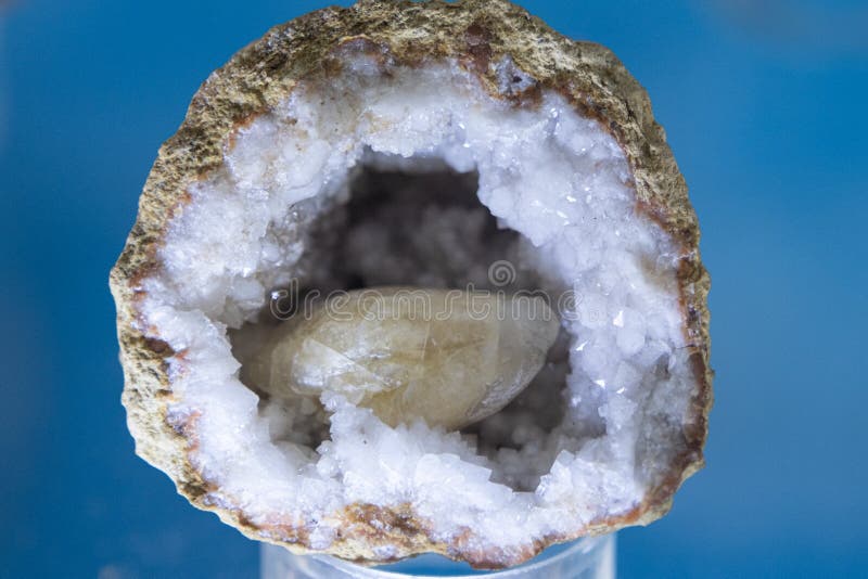 Calcite in a Quartz Shell. Close-up, Texture Stock Photo - Image of ...