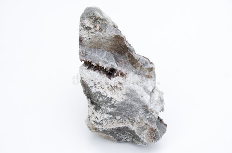 Calcite on a Rock Over White Background Stock Image - Image of geology ...