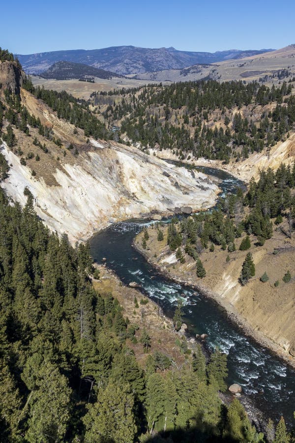 Calcite Spring at Yellowstone National Park. USA. Stock Photo - Image ...