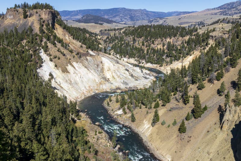 Calcite Spring at Yellowstone National Park. USA. Stock Image - Image ...
