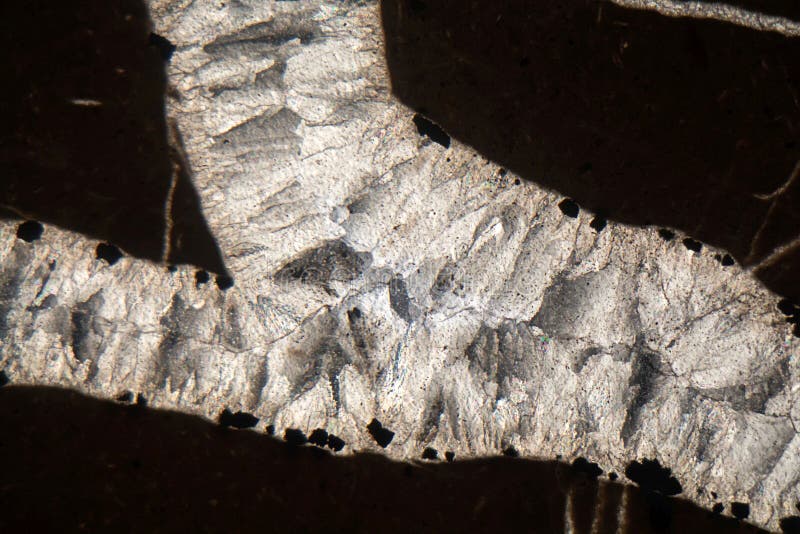 Calcite Vein in a Mudstone Under a Microscope Stock Image - Image of ...