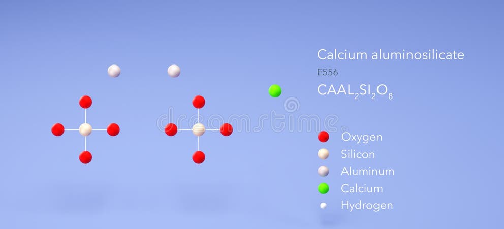 Calcium Aluminosilicate Molecule, Molecular Structures, Anti-caking ...