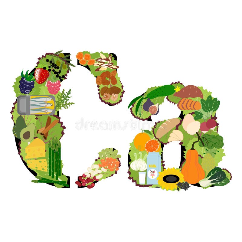 Calcium Ca Microelement Mineral Healthy Organic Nutrition Vector ...