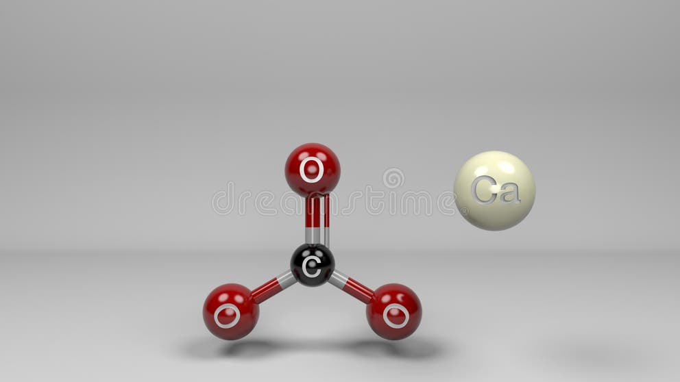 Calcium Carbonate Molecule. Stock Illustration - Illustration of ...