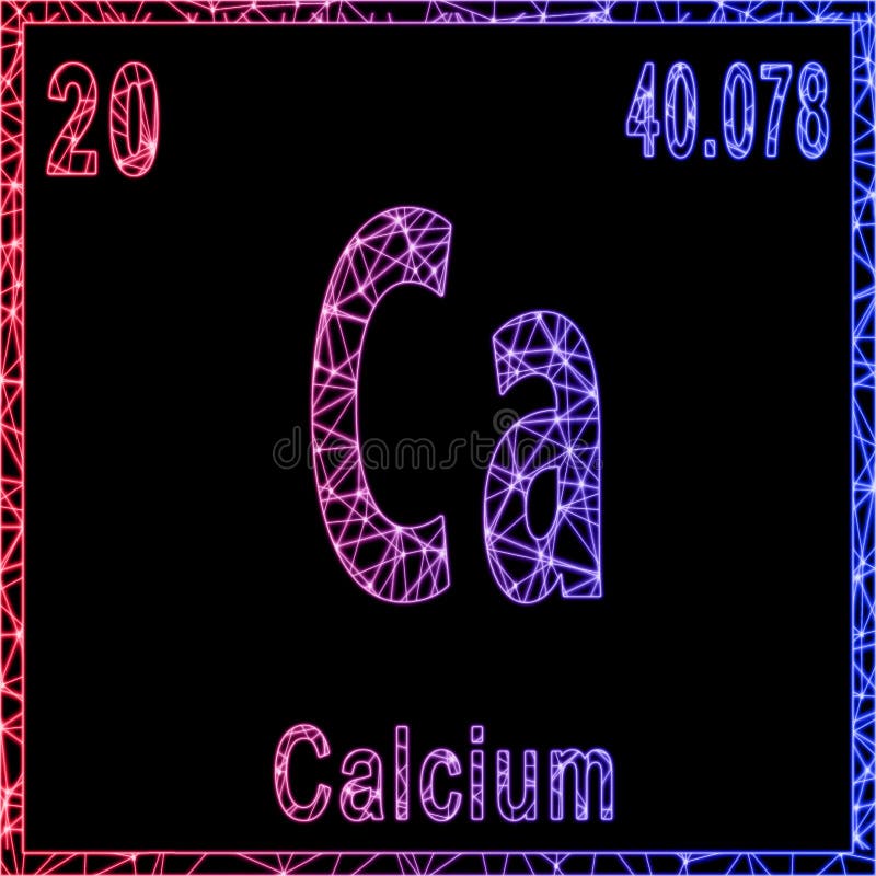 Calcium Chemical Element and Bone Icon. Vector Clipart and Drawing ...