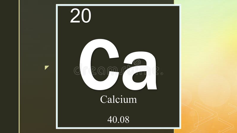 Calcium Chemical Element Symbol on Black Yellow Solid and Gradient ...