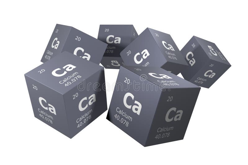 Calcium, 3D Rendering of Symbols of the Elements of the Periodic Table ...