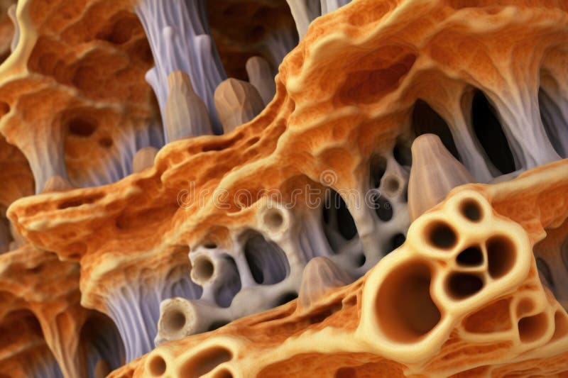 Calcium Deposits Forming in Regenerating Bone Tissue Stock Illustration ...