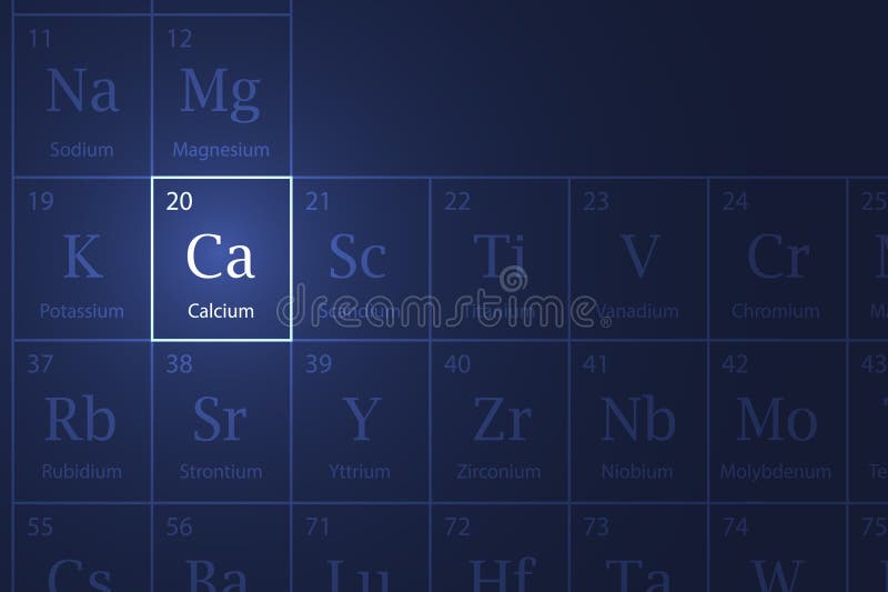 Calcium Element Glowing in a Dark Periodic Table Stock Vector ...