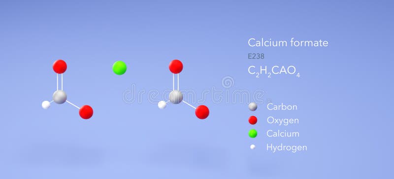 Calcium Formate Molecule, Molecular Structures, Preservative E238, 3d ...
