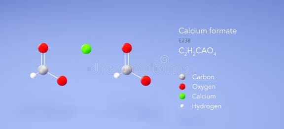Calcium Formate Molecule, Molecular Structures, Preservative E238, 3d ...