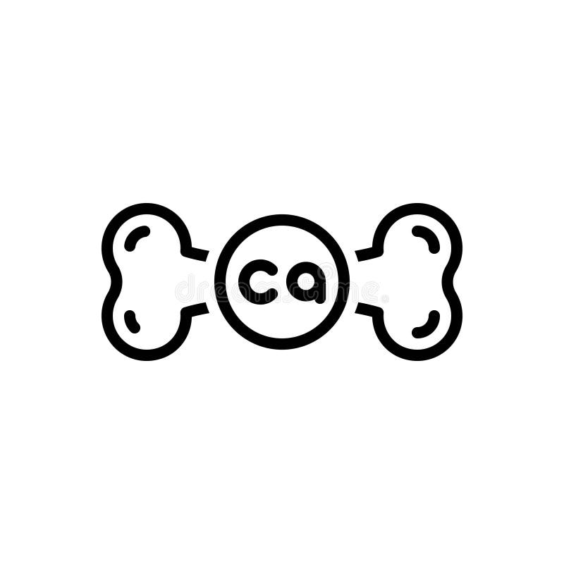 Black Line Icon for Calcium, Strong and Health Stock Vector ...