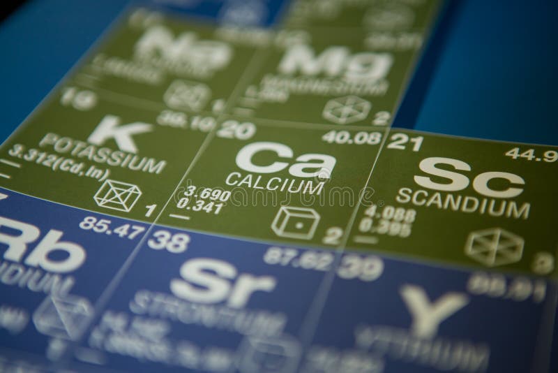 Calcium on the Periodic Table of Elements Stock Image - Image of carbon ...