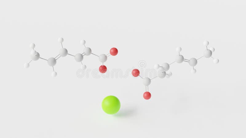 Calcium Sorbate Molecule, Structural Chemical Formula, Ball-and-stick ...