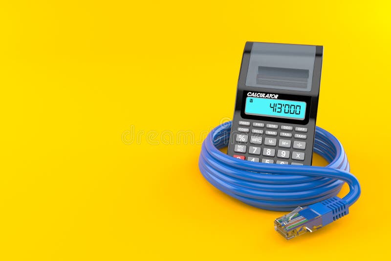 Calculadora Con El Cable De La Red Stock de ilustración - Ilustración ...