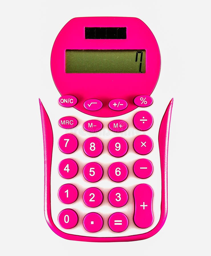 Calculadora cor-de-rosa imagem de stock. Imagem de eletrônico - 35672481