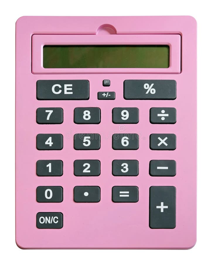 Calculadora cor-de-rosa imagem de stock. Imagem de porcentagem - 63042037