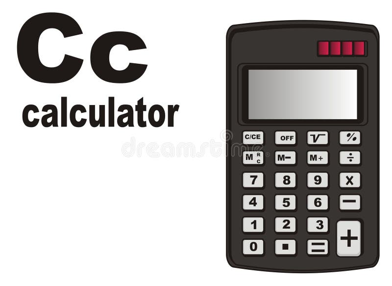 Calculadora e ABC ilustração stock. Ilustração de palavra - 114060413