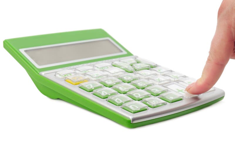 Calculadora y mano foto de archivo. Imagen de negocios - 65009056