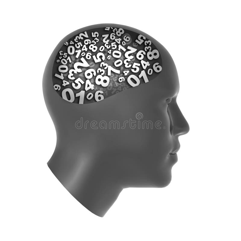 Calculate in Brain stock illustration. Illustration of isolated - 28762267
