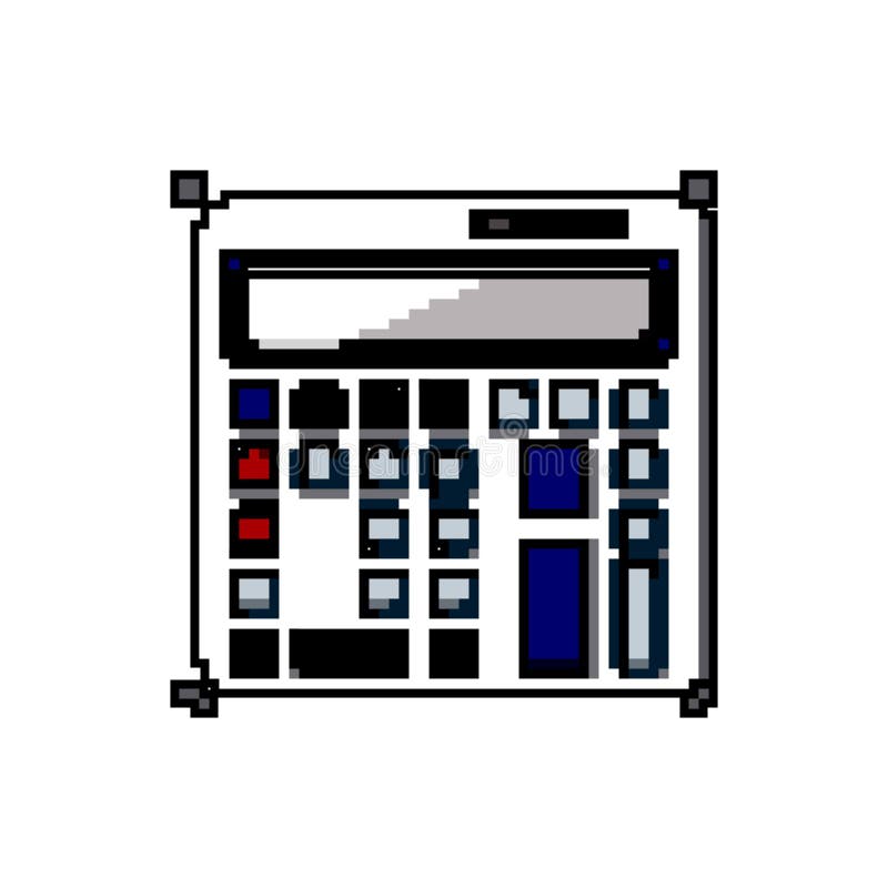 Calculate Calculator Device Game Pixel Art Vector Illustration Stock ...