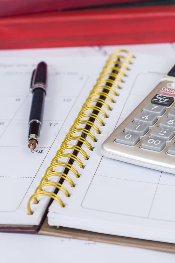 Calculate on calendar book stock image. Image of analysis - 77331723