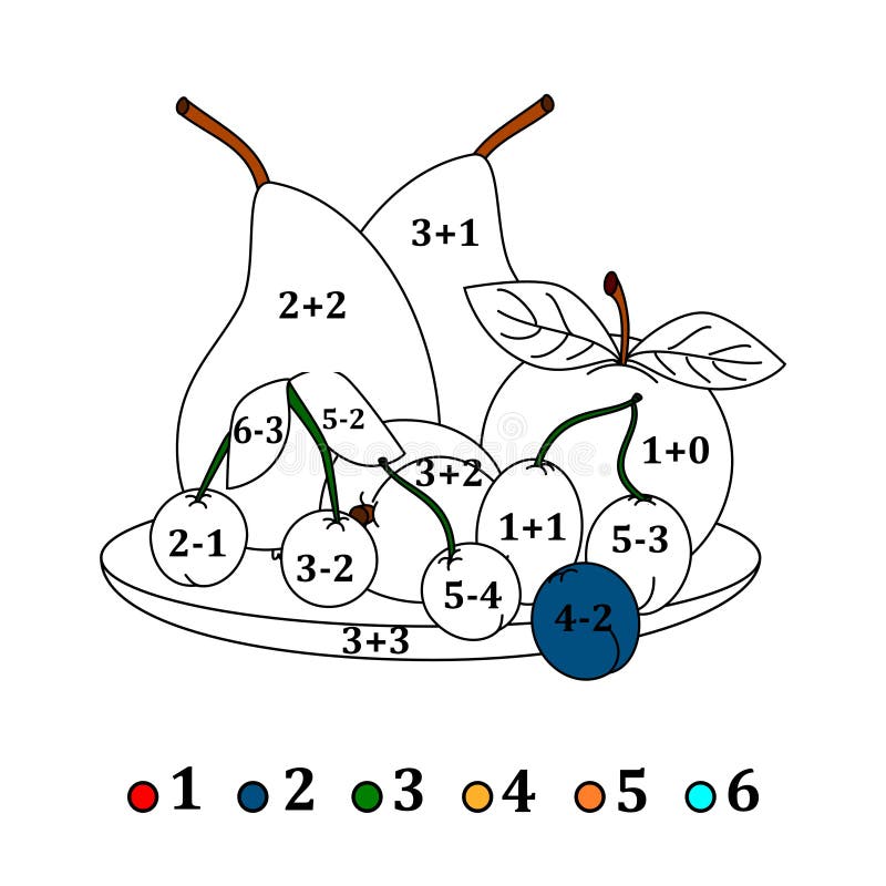 Calculate the Examples and Fill Colors Depending on the Result - Fruits ...