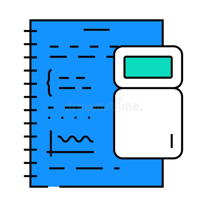 Calculate Math Science Education Icon Color Illustration Stock Vector ...