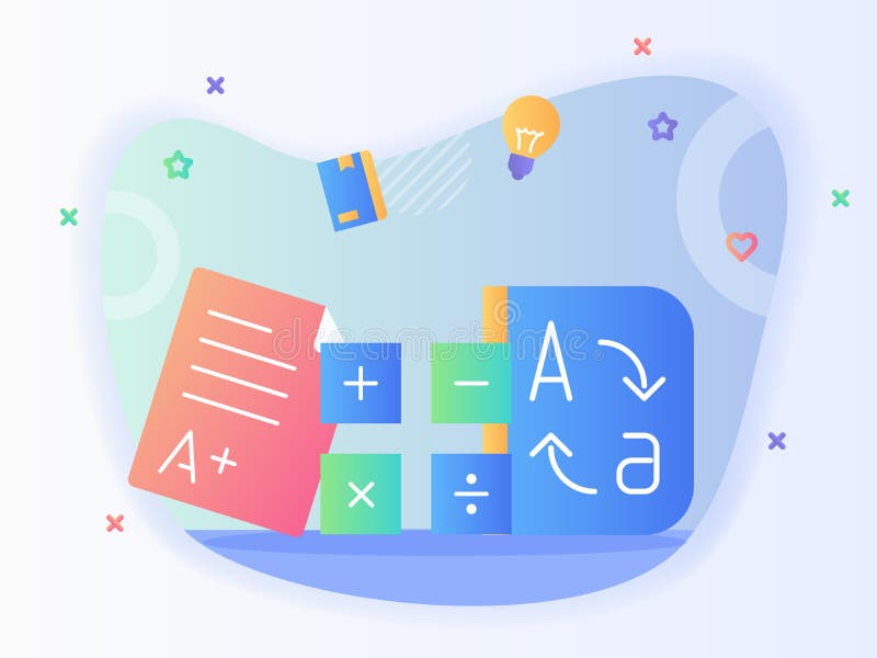 Calculate Mathematics Book Math Science Concept with Flat Style Stock ...
