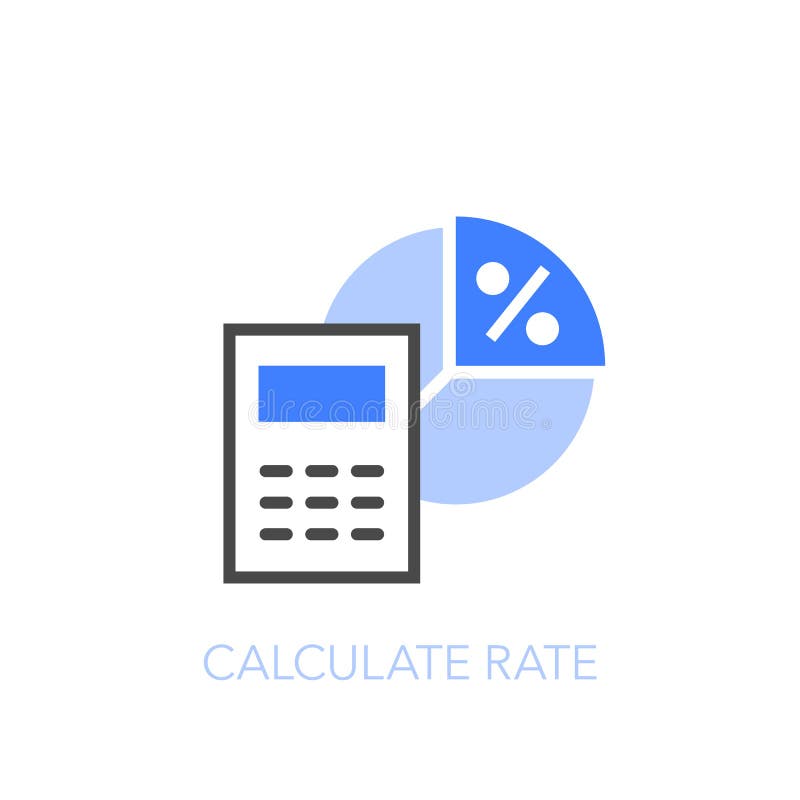 Calculate Rate Symbol with a Calculator and Pie Chart Stock Vector ...