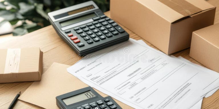 Calculate Shipping Costs with Boxes and Forms, Concept of Logistics and ...