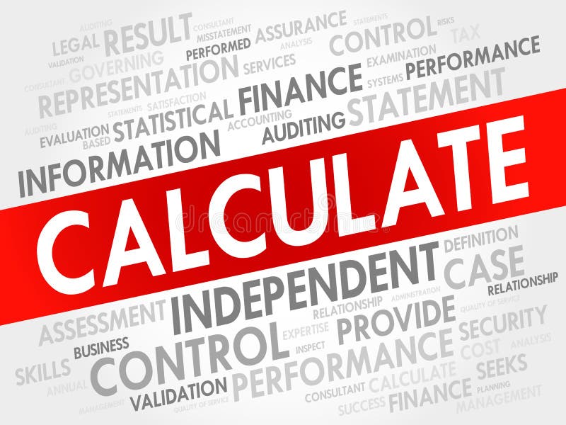 CALCULATE word cloud stock illustration. Illustration of design - 207228998