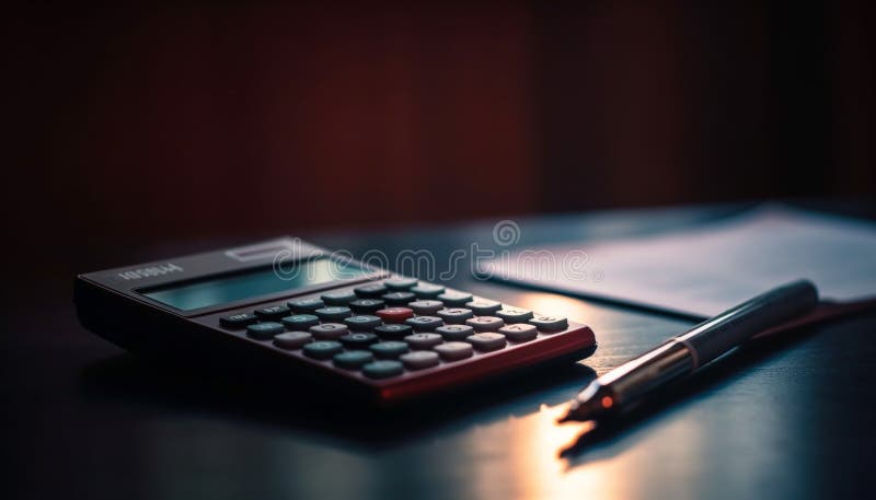 Calculating Finance on Paper with Pen and Calculator Generated by AI ...