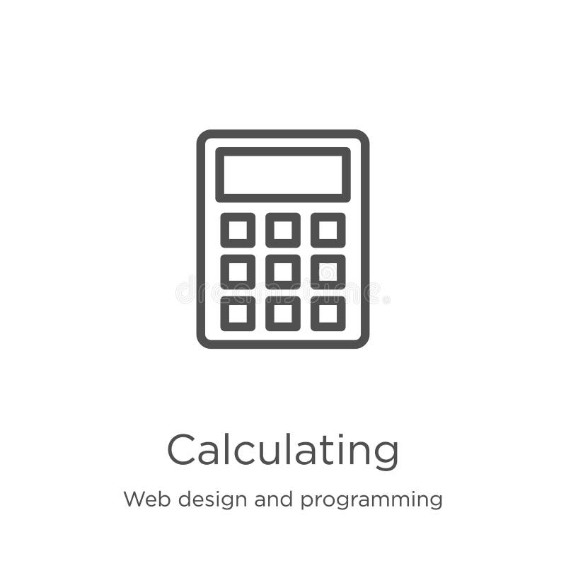 Calculating Icon Vector From Web Design And Programming Collection Thin Line Calculating