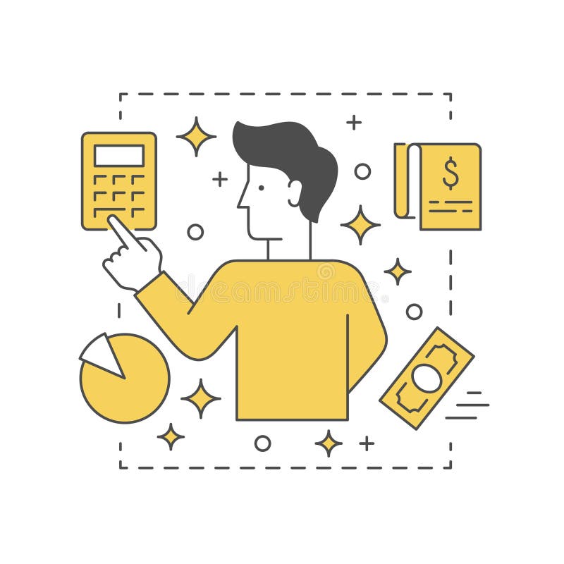 Calculating Process or Budget Line Concept Stock Vector - Illustration ...