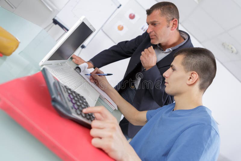 Calculating Using the Calculator Stock Image - Image of certificate ...
