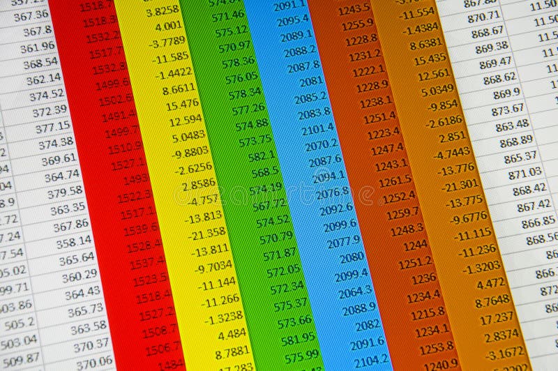 The Finance Spreadsheet with Calculation Stock Image - Image of ...
