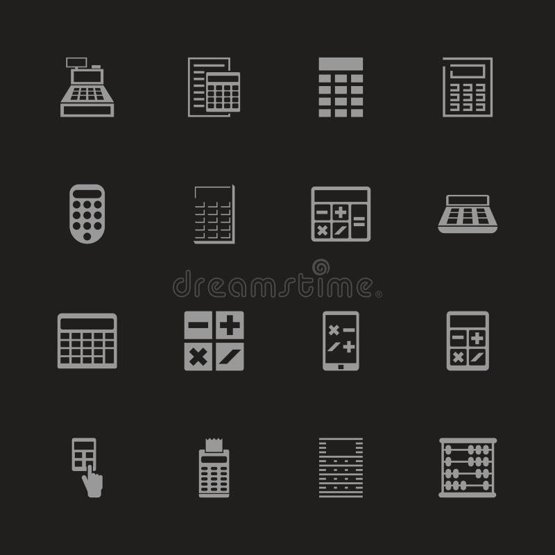 Calculation - Flat Vector Icons Stock Vector - Illustration of line ...