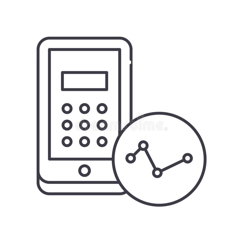 Calculation Line Icon, Outline Symbol, Vector Illustration, Concept ...