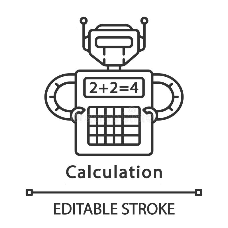 Calculation linear icon stock vector. Illustration of futuristic ...