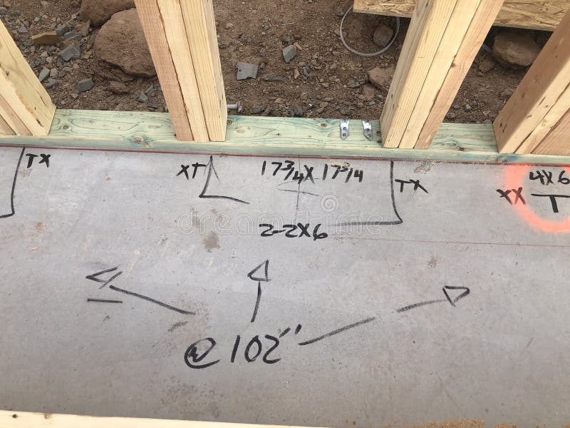 Calculation Measurements on the Construction Site. Stock Image - Image ...