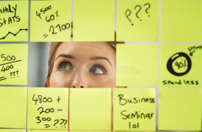 Calculation, Numbers and Solution with Business Woman in Office for ...