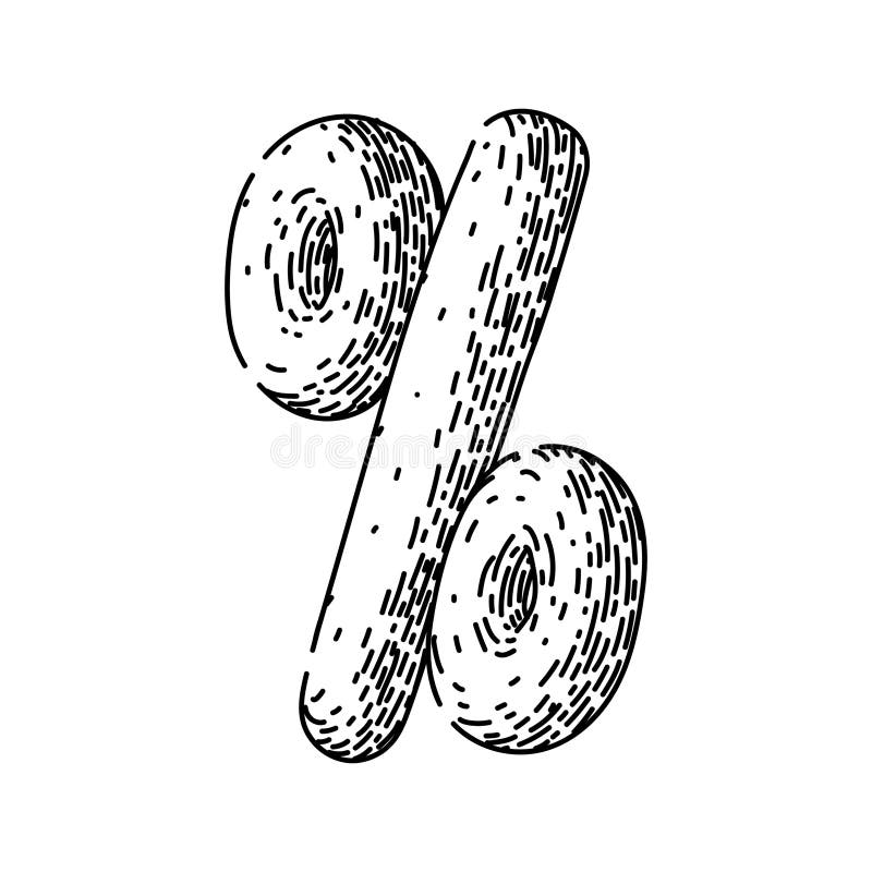 Calculation Percentage Sign Sketch Hand Drawn Vector Stock Illustration ...