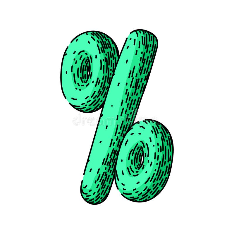 Calculation Percentage Sign Sketch Hand Drawn Vector Stock Illustration - Illustration of hand ...