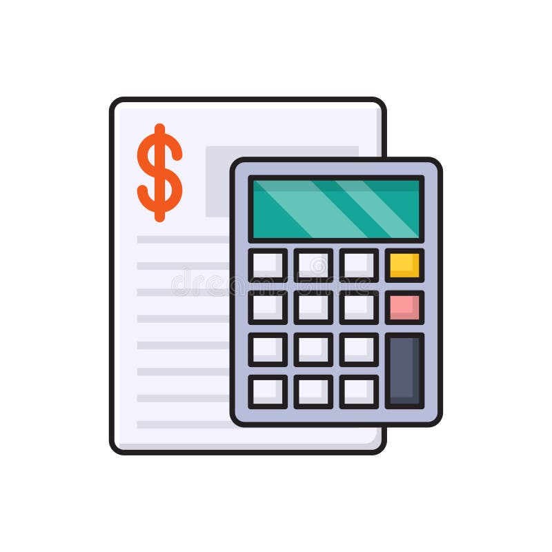 Calculation Vector Flat Color Icon Stock Vector - Illustration of ...