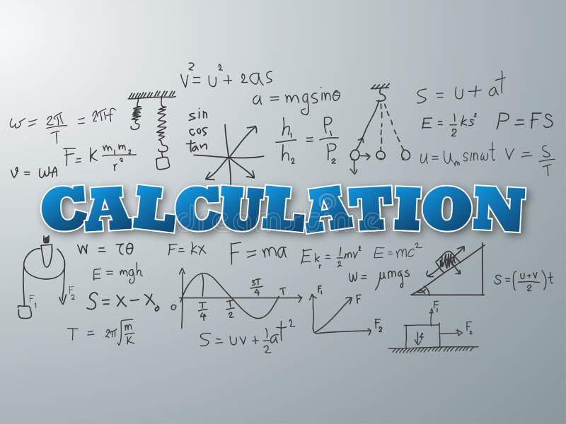 Calculation Word on Light Blue Background. Vector Illustration Stock ...