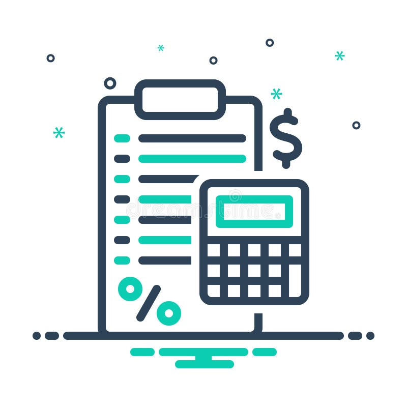 Mix Icon for Calculations, Calculate and Percentage Stock Illustration ...