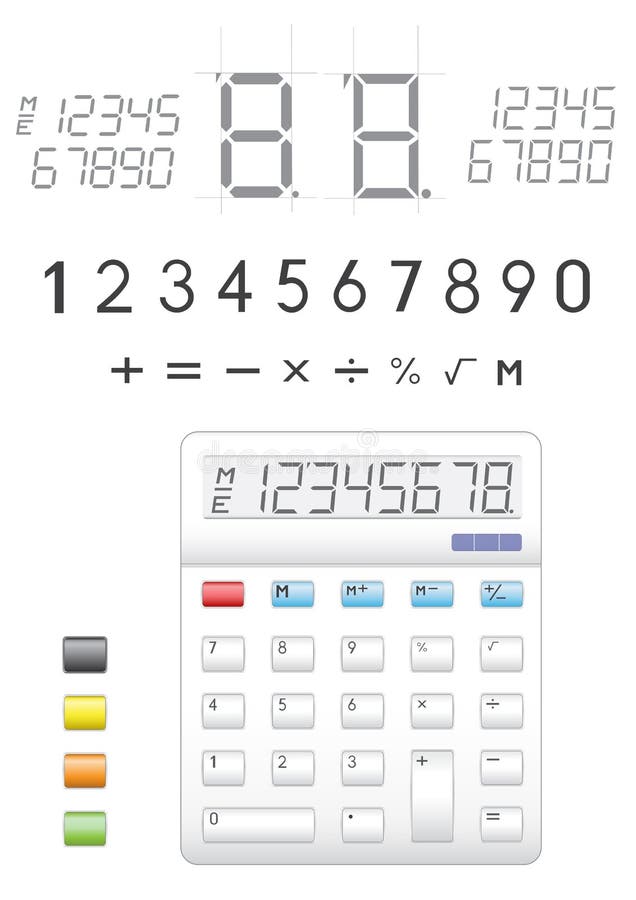 Electronic calculator font stock vector. Illustration of liquid - 24264252
