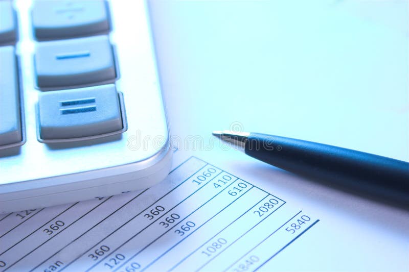 Finance Technology Concept Laptop Calculator Business Financial Office ...